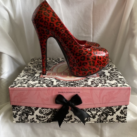 Shoes | Bordello Red Leopard Print Platform Stiletto Heels | Poshmark